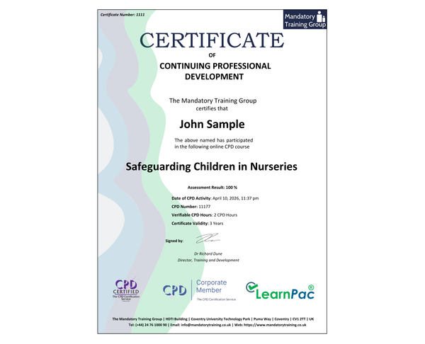 Safeguarding Children in Nurseries - The Mandatory Training Group